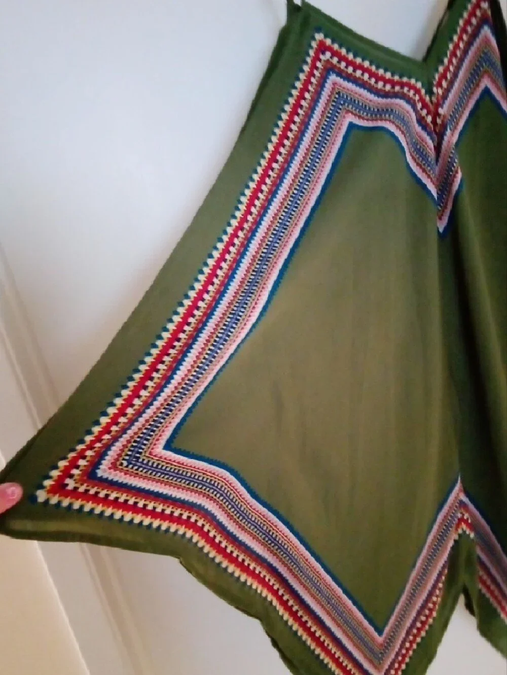 meraki | Tops | Meraki Olive Green Chevrontrim Handkerchief Hem Cami ...